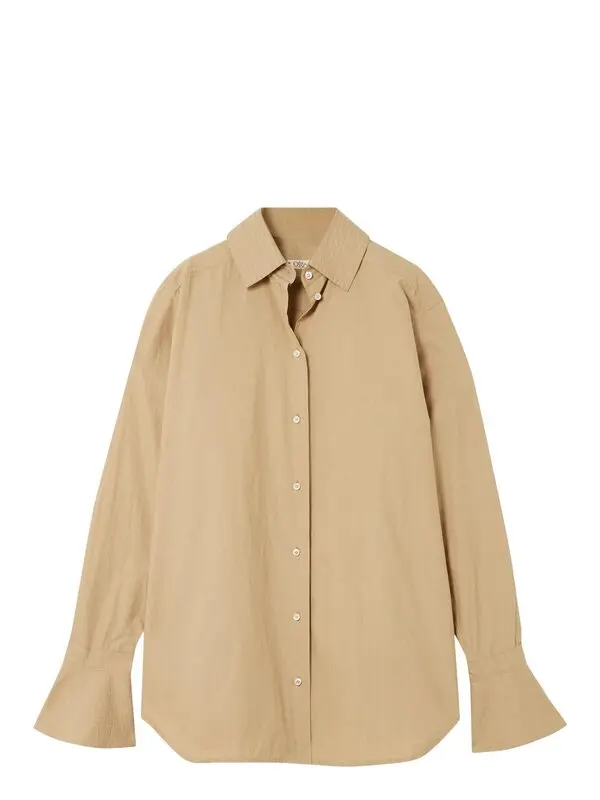 OSSOU Haze Oversized Cotton-poplin Shirt - Neutrals