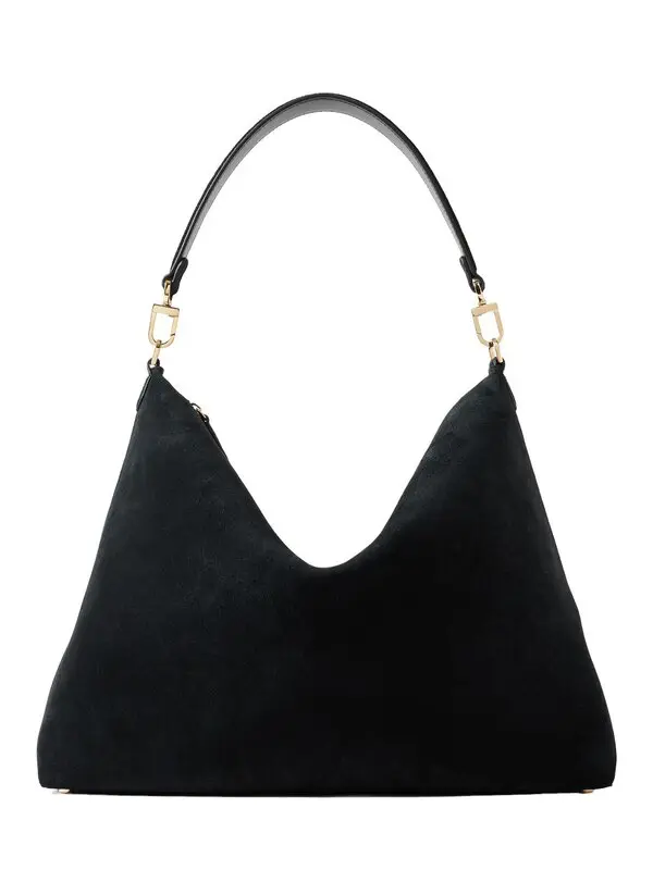 TOTEME Bevel Medium Suede Tote - Black