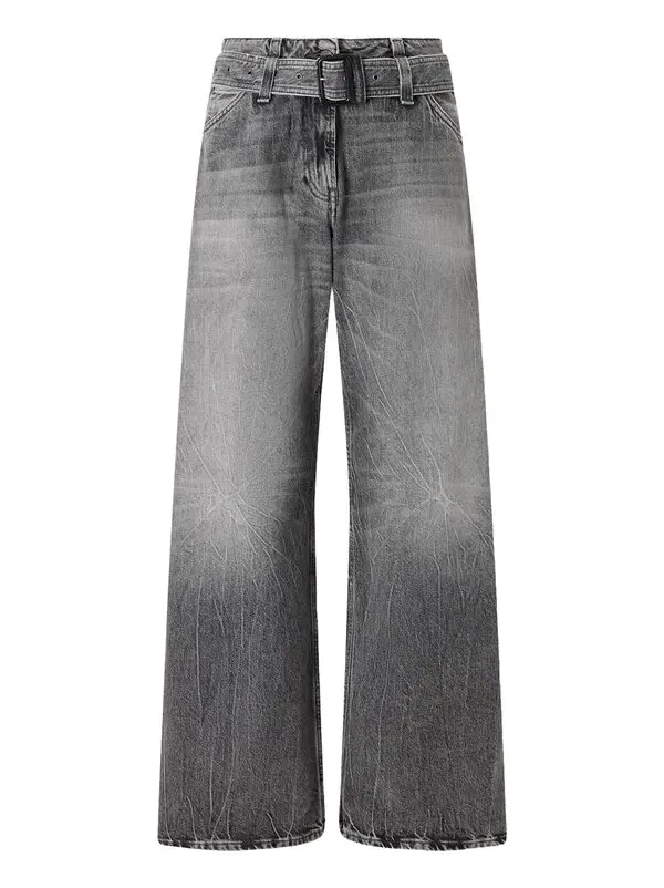Acne Studios Page Belted Wide-leg Jeans - Black