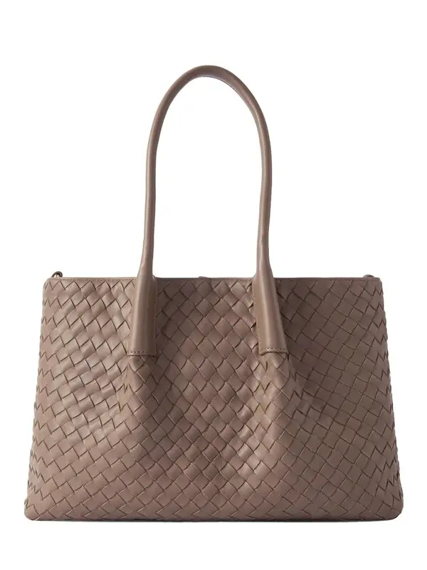Bottega Veneta Pinacoteca Small Intrecciato Leather Tote - Brown