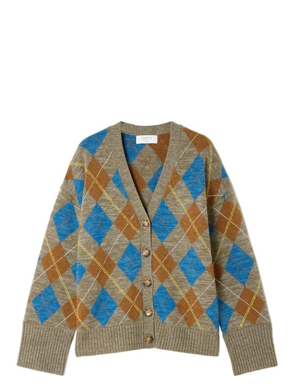LA LIGNE Hamish Argyle Wool And Cashmere-blend Cardigan - Multi