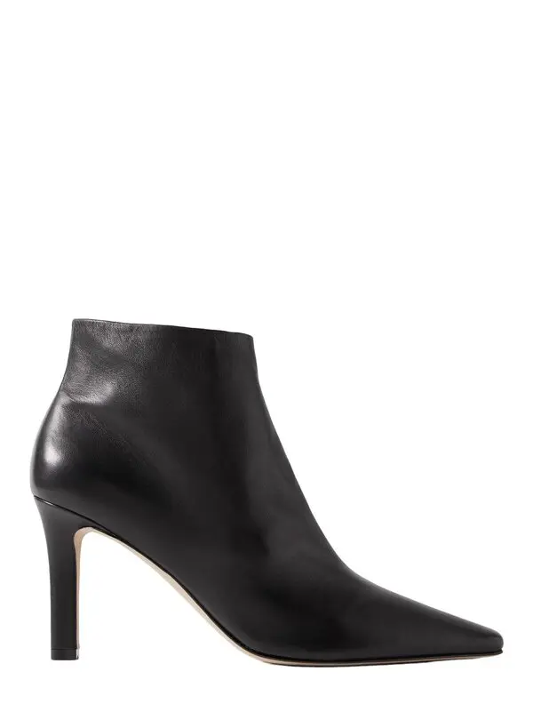 THE ROW Carla Leather Ankle Boots - Black