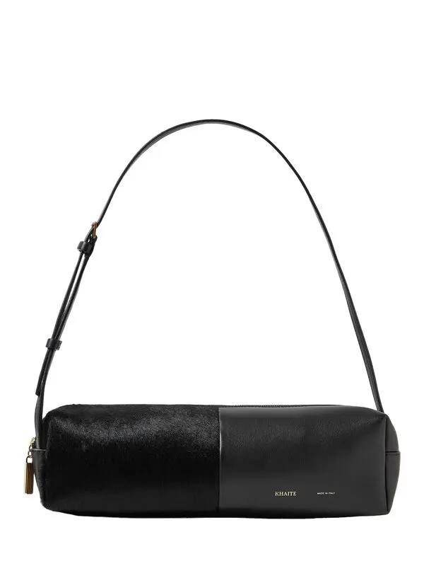 Khaite Kye Calf Hair And Leather Shoulder Bag - Black