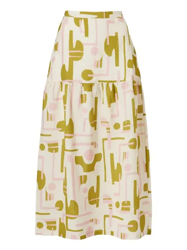ADRIANA DEGREAS Balearic Printed Midi Skirt - Multicoloured