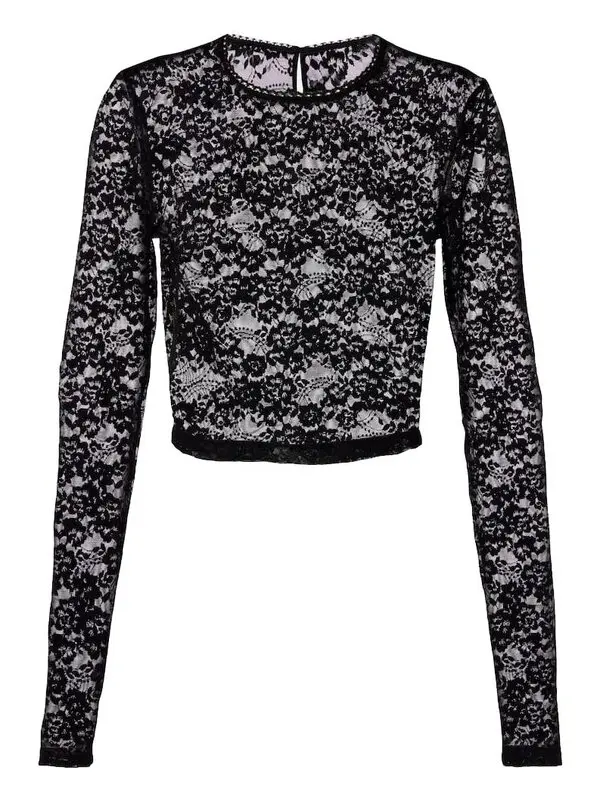 BANANHOT Rona Cropped Lace Top - Black