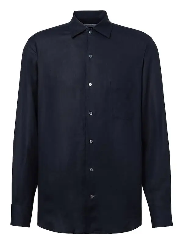 Loro Piana Andre Linen Shirt - Blue