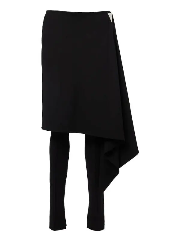 Attico Draped Slim Pants - Black