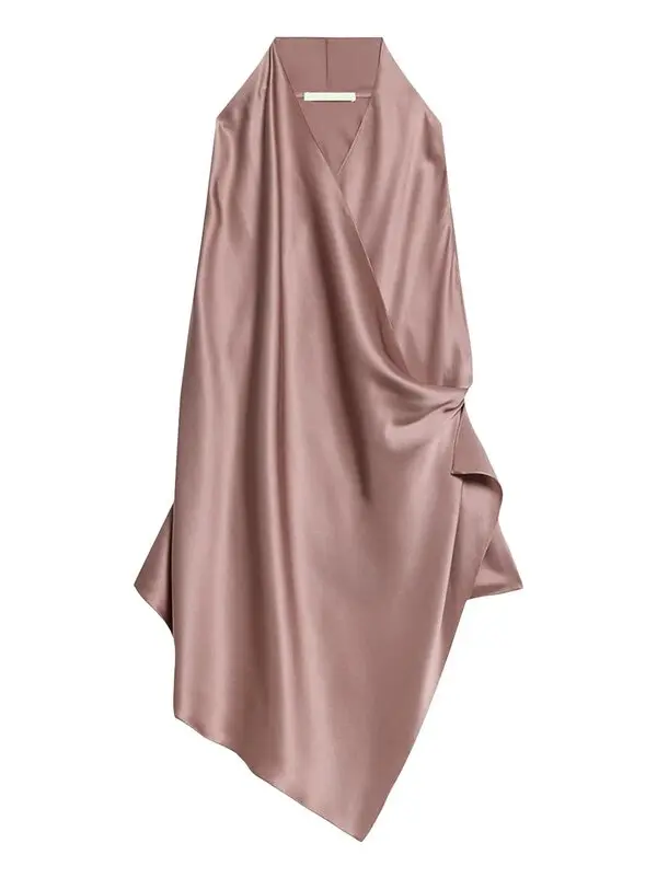 Helmut Lang Draped Silk Top - Tea Rose