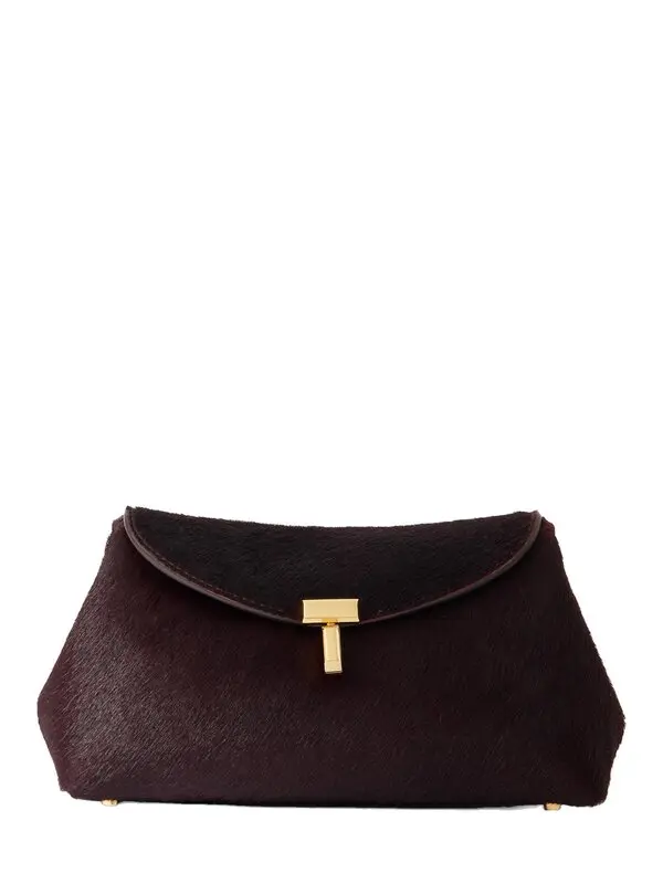 TOTEME T-lock Mini Clutch - Burgundy