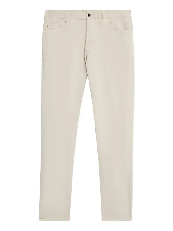 Isaia Cashmere-cotton Slim 5-pocket Pants - Light Brow
