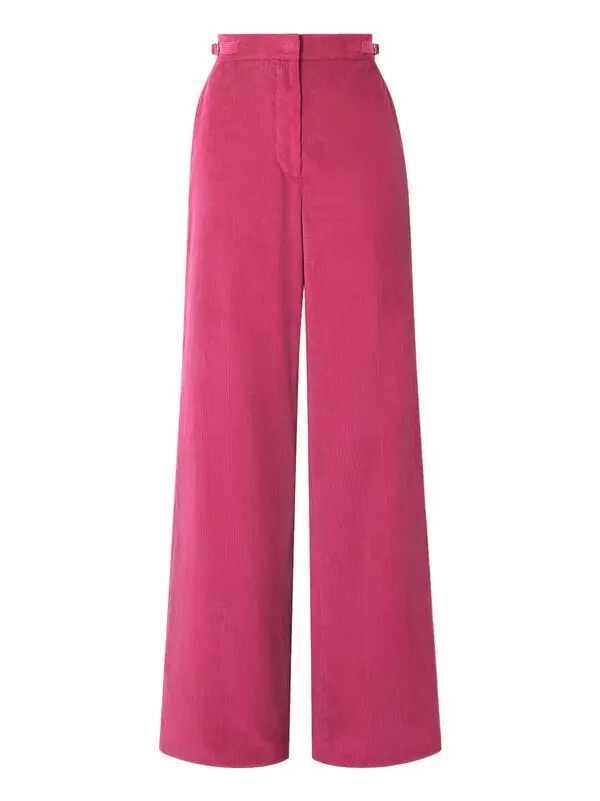 Gabriela Hearst Vesta Cotton-corduroy Straight-leg Pants - Pink