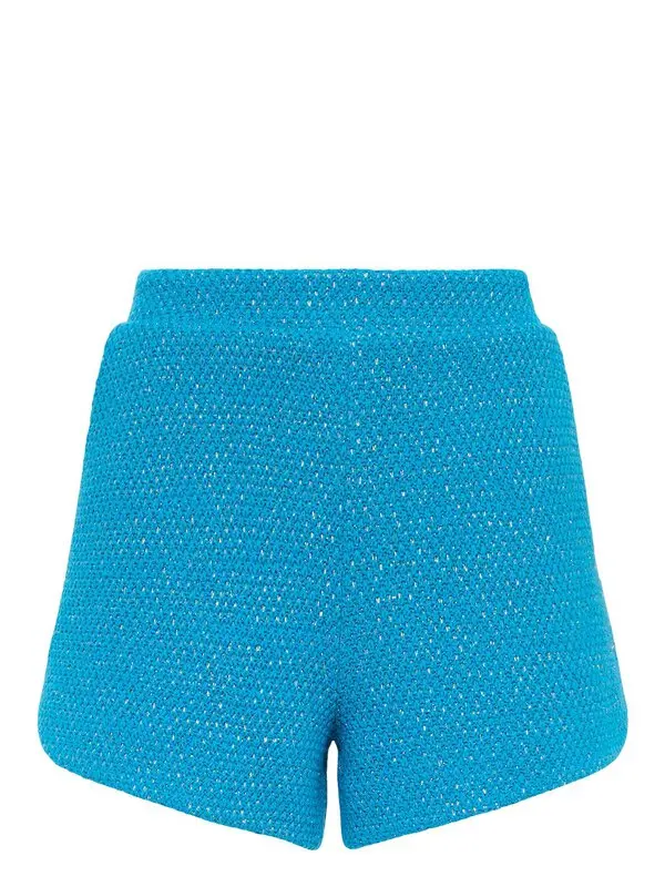L'Agence Radlee Knit Dolphin Shorts - Blue Teal