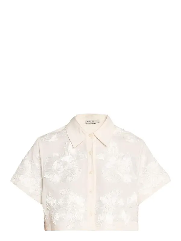 Simkhai Callie Floral Camp Shirt - Ivory