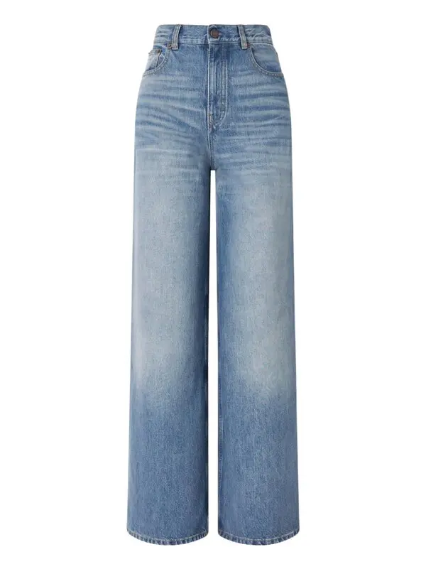 Chloé Organic High-rise Wide-leg Jeans - Blue