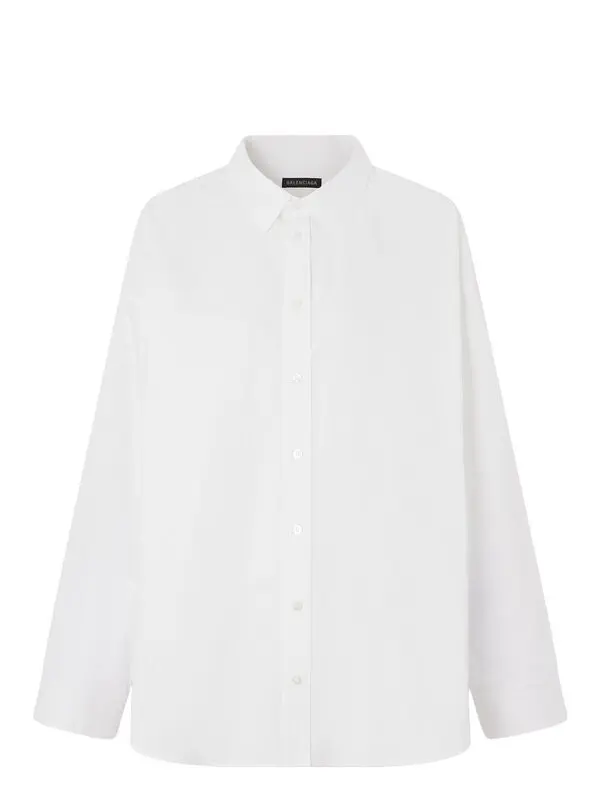 Balenciaga Lace-up Cotton-poplin Shirt - White