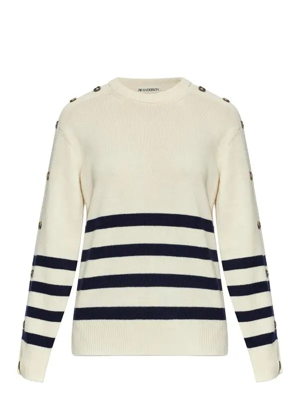 JW Anderson Striped Wool Sweater - Cream