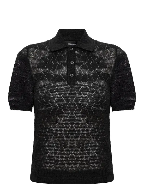 Dsquared2 Short-sleeve Knit Polo - Black