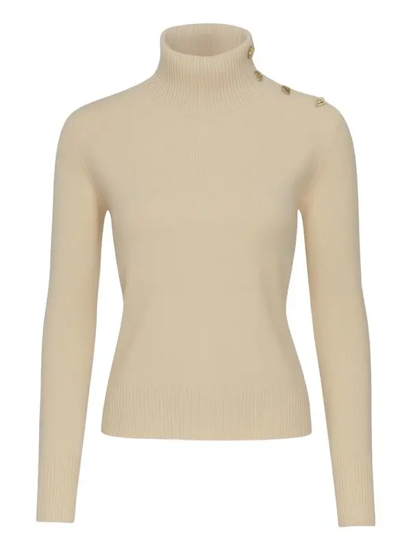 BY MALENE BIRGER Wool Turtleneck Sweater - Beige