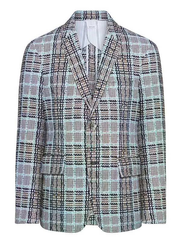Thom Browne Plaid-patterned Blazer - Blue