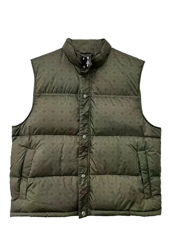 Chrome Hearts Monogram Pattern Padded Gilet - Green
