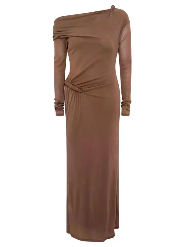 Paris Georgia Croissant Long-sleeve Maxi Dress - Brown