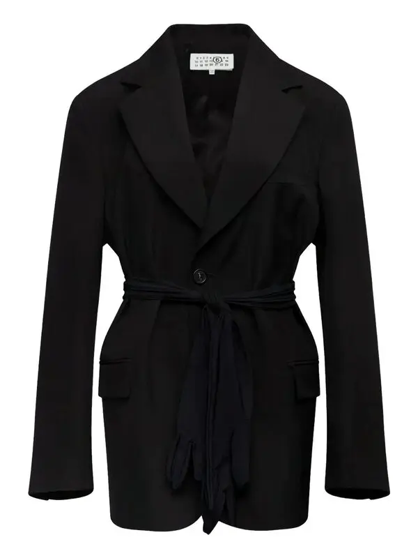 MAISON MARGIELA Tie Detail Jacket - Black
