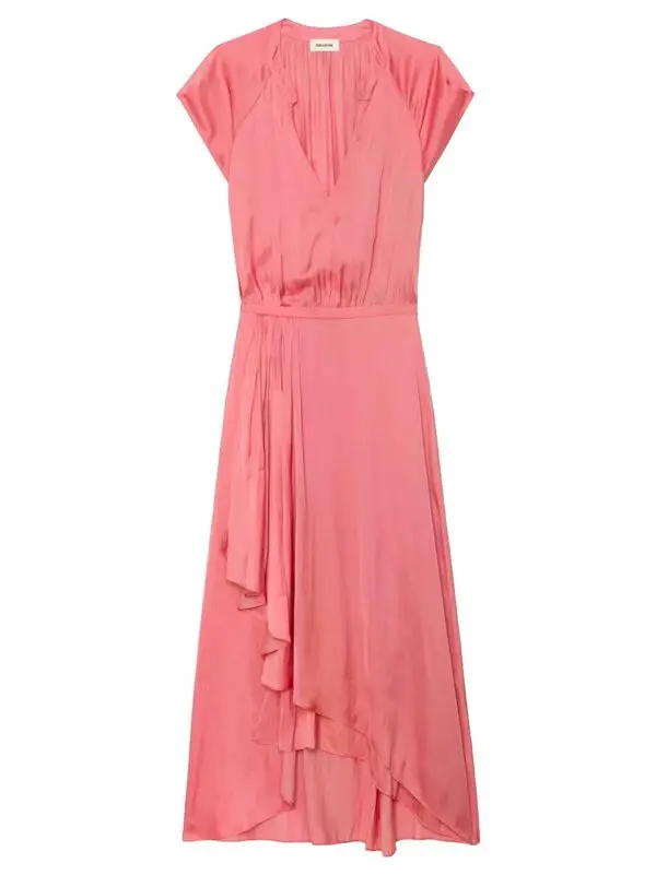 Zadig&Voltaire Randall Satin Midi Dress - Pink