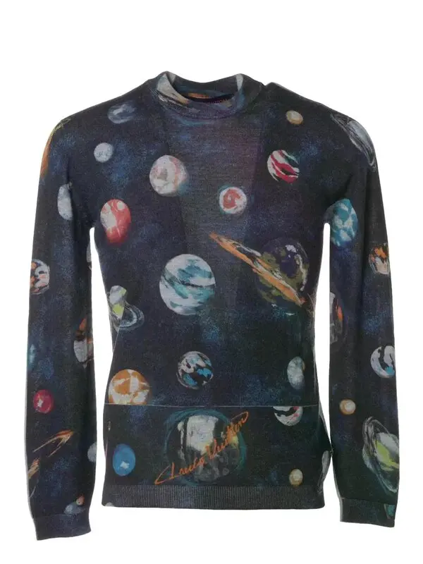 LOUIS VUITTON Galaxy-print Sweater - Blue