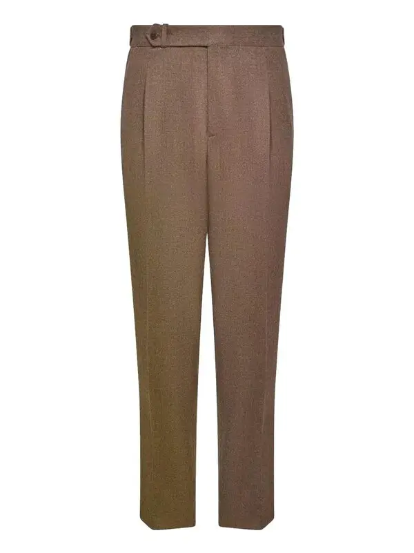 FRANZESE COLLECTION Pleated Trousers - Brown