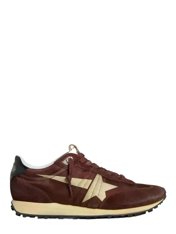 GOLDEN GOOSE Marathon Satin Suede Sneakers - Brown