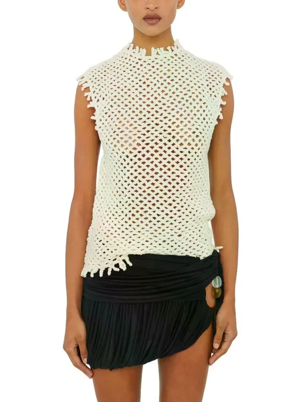 Christopher Esber Lattice Knitted Vest - White