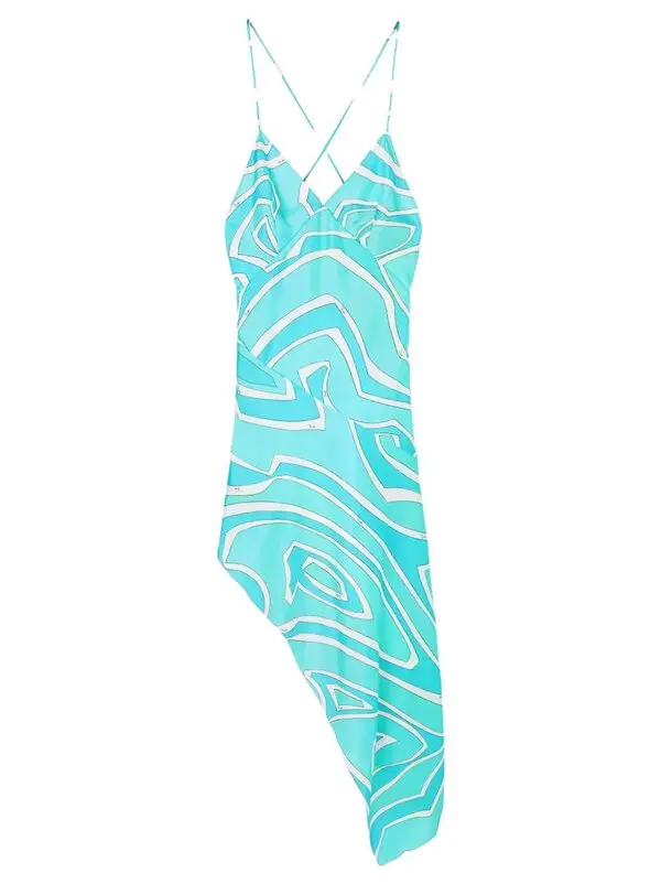 Emilio Pucci Labirinto-print Silk Dress - Blue