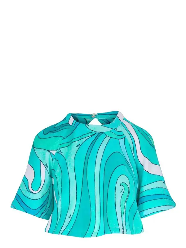 Emilio Pucci Iride Cropped T-shirt - Blue