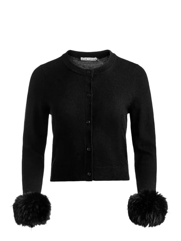 Alice + Olivia Dollie Cardigan - Black