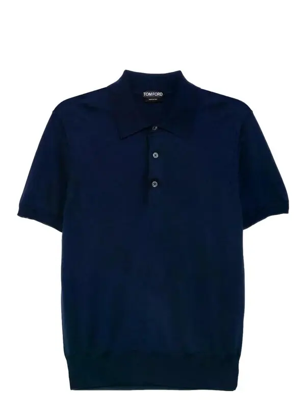 TOM FORD Knitted Polo Shirt - Blue