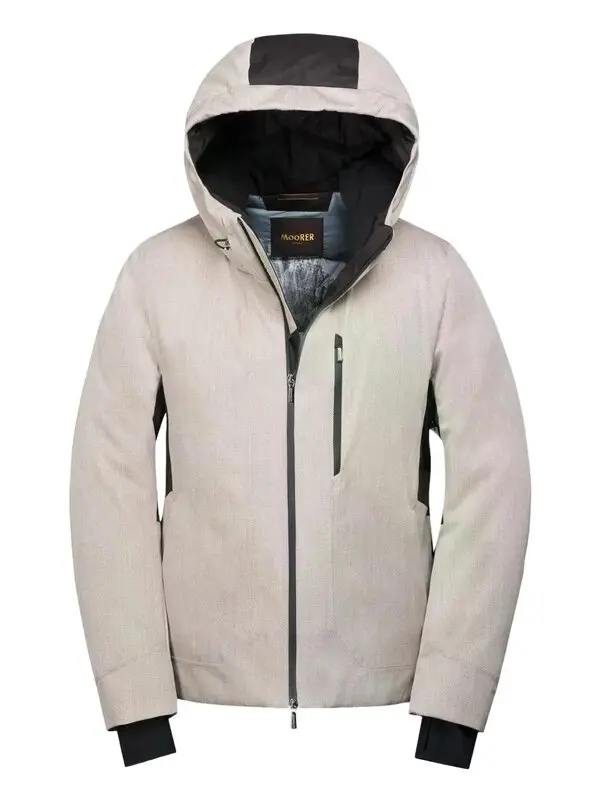 MOORER Nuvolau Hooded Zip Jacket - Neutrals