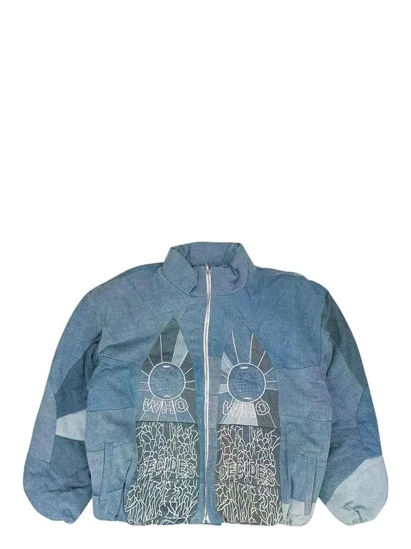 WHO DECIDES WAR BY EV BRAVADO Embroidered Bomber Jacket - Blue