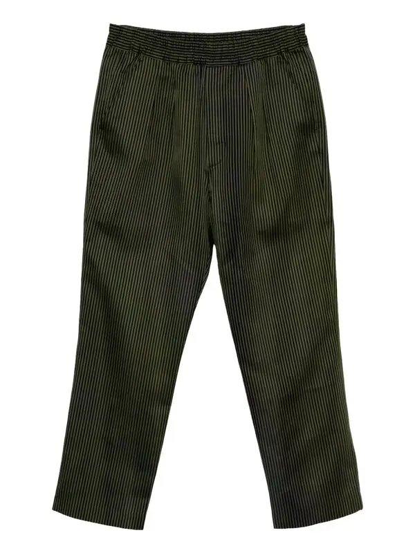 TOM FORD Bengal-stripe Pleated Trousers - Green