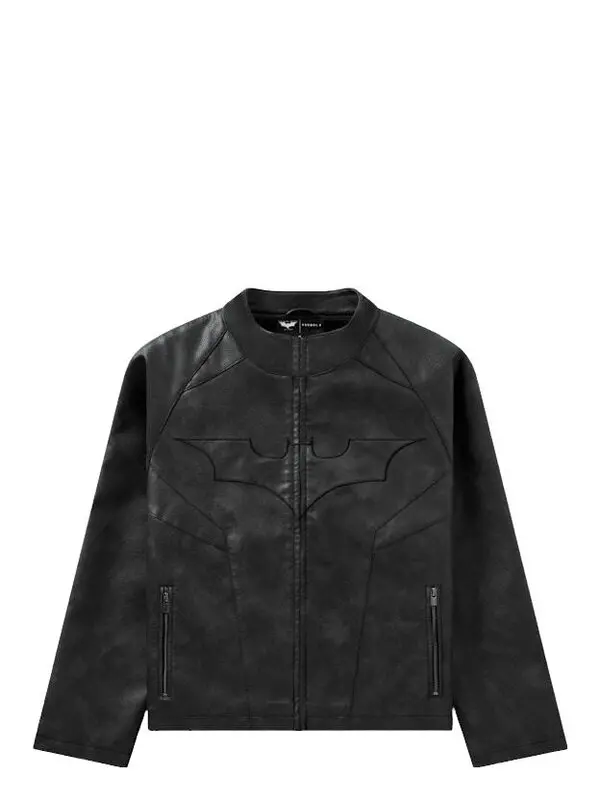 YOUNGLA Batman Leather Jacket - Black