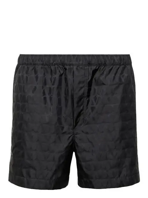Valentino Garavani Optical V Mid-rise Swim Shorts - Navy Blue
