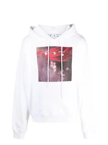 Off-White Sprayed Caravaggio Oversized Hoodie - White