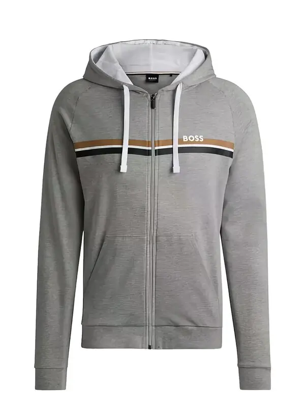 BOSS Logo-print Hoodie - Grey