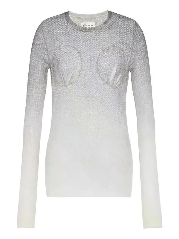 MAISON MARGIELA Semi-sheer Knit Sweater - Grey