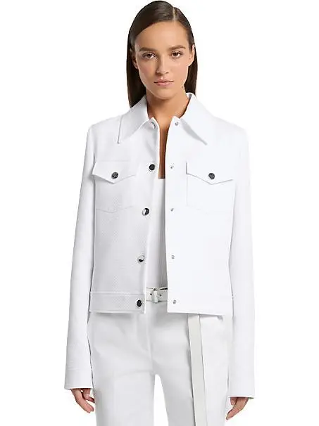 Michael Kors Silk And Cotton Piqué Jacket - White
