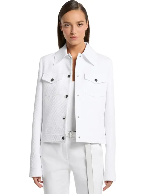 Michael Kors Silk And Cotton Piquã© Jacket - White