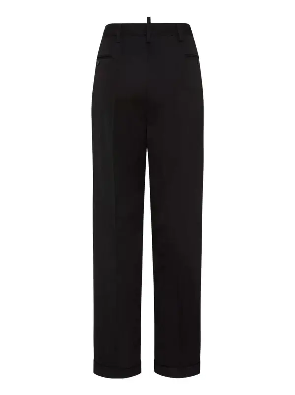 Dsquared2 High-rise Straight-leg Trousers - Black