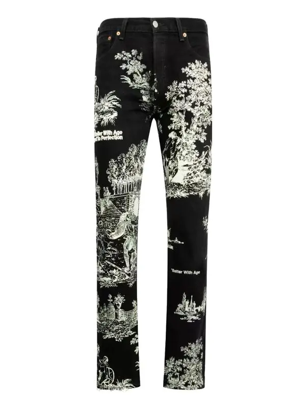 BETTER WITH AGE X Levi's 501 Printed Trousers - Black