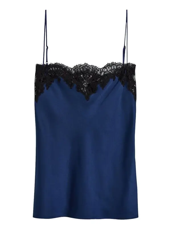 Stella McCartney Lace-trimmed Satin Camisole - Navy