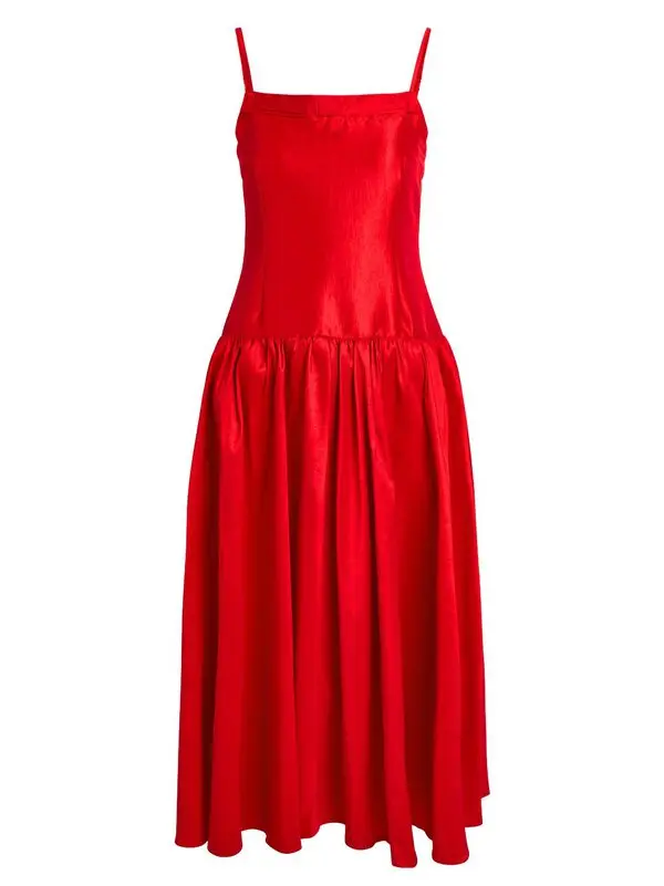 SISTER JANE Quartet Taffeta Midi Dress - Red