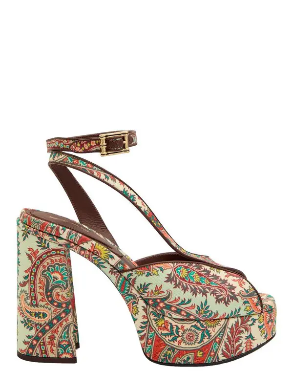 Etro Paisley-print Platform Sandals - Multicoloured